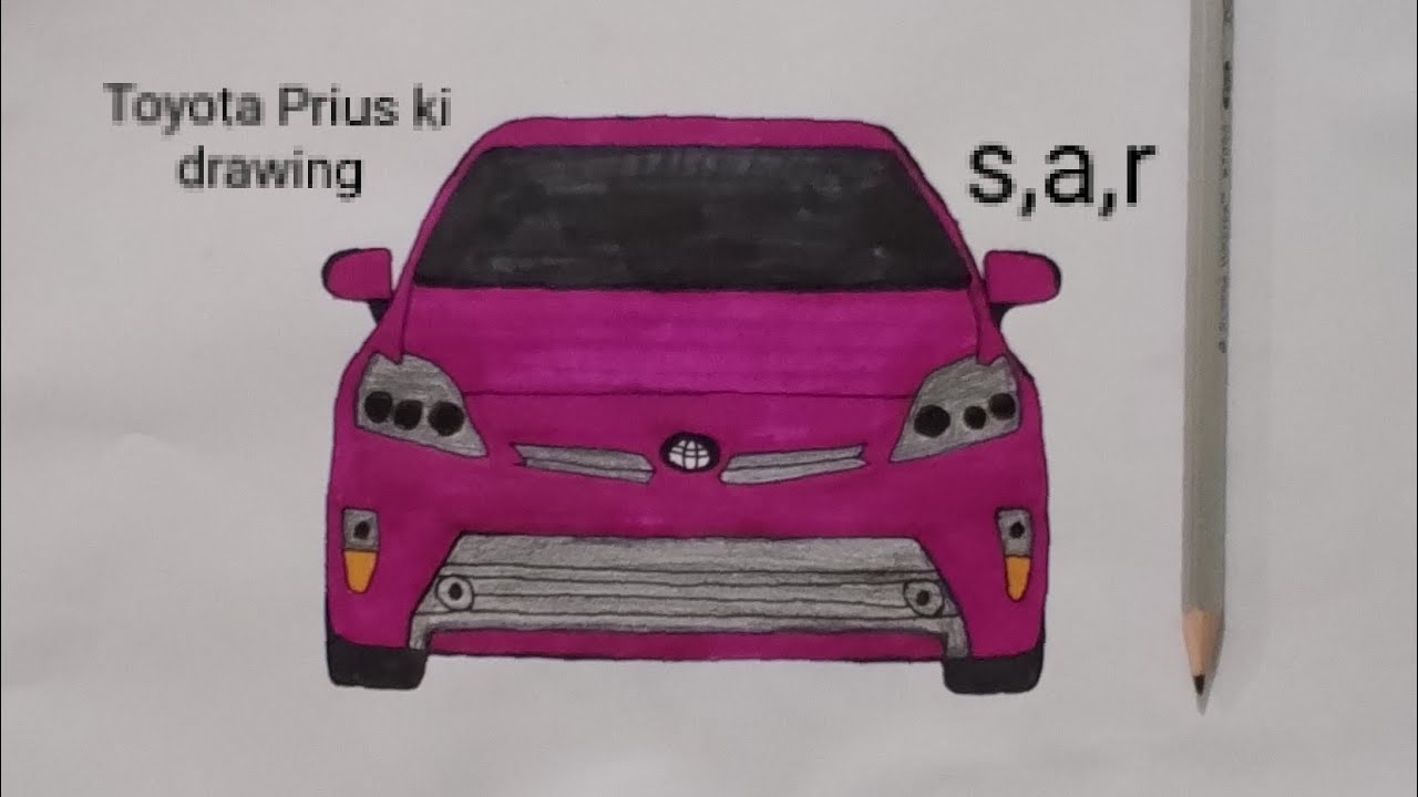 Toyota Prius drawing | easy car drawing | car drawing s,a,r - YouTube