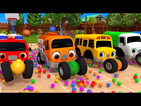 Learn Fruits Names With Color Balloons and Dart | Nursery Rhymes & Kids Songs - ToyMonster