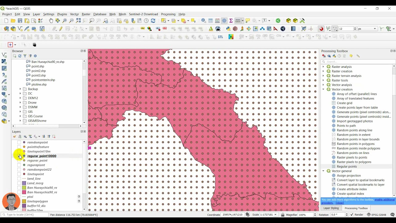 QGIS Create Regular Points YouTube QGIS Create Regular Points YouTube