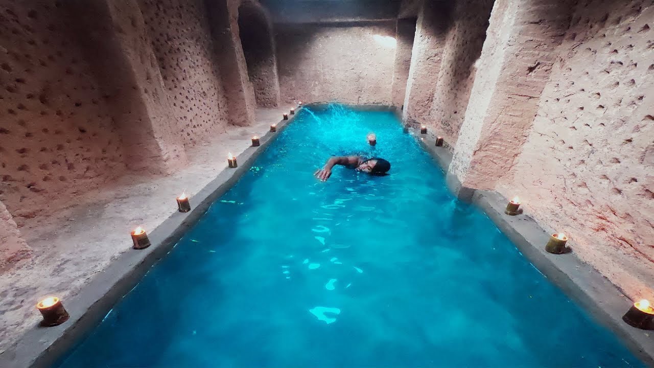 Build most beautiful natural underground villa and swimming pool - YouTube