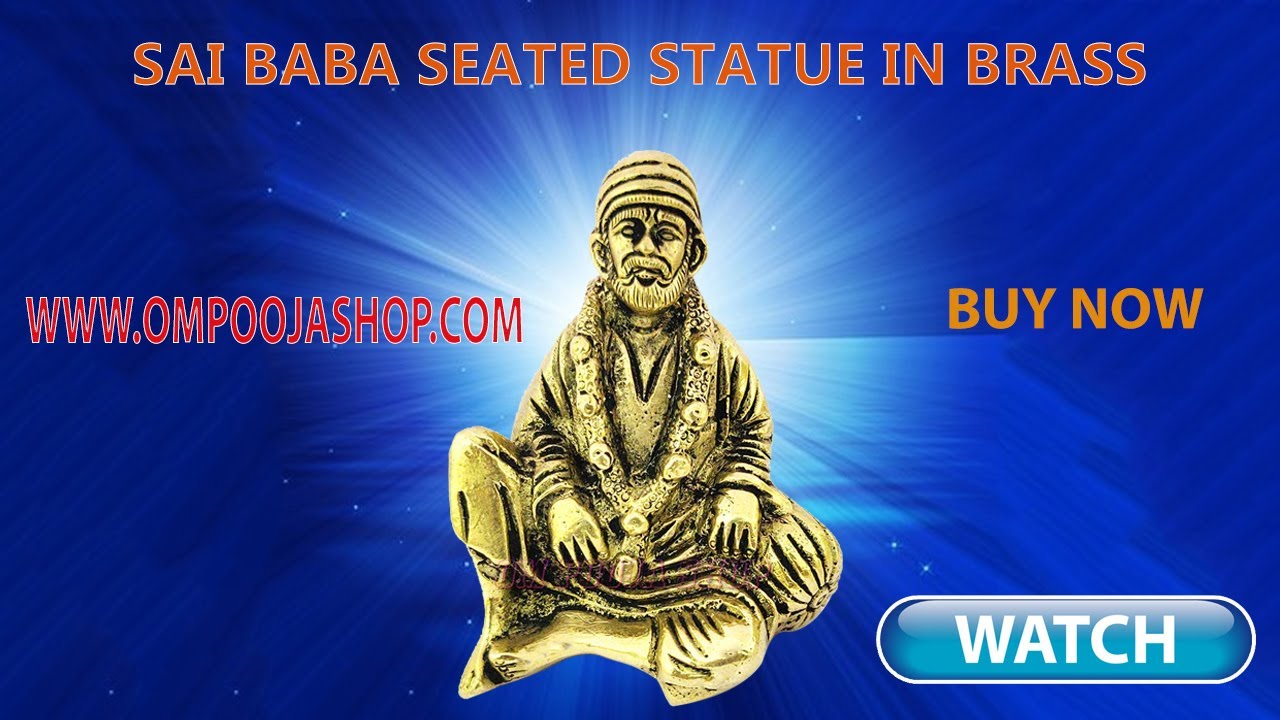 Sai Baba Seated Statue in Brass seated idol of sai baba | Pooja items ...