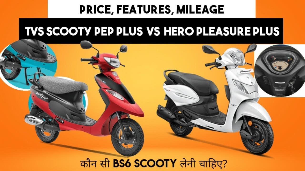 Konsi le New Tvs Scooty Pep Plus ya Hero Pleasure Plus | New Hero ...