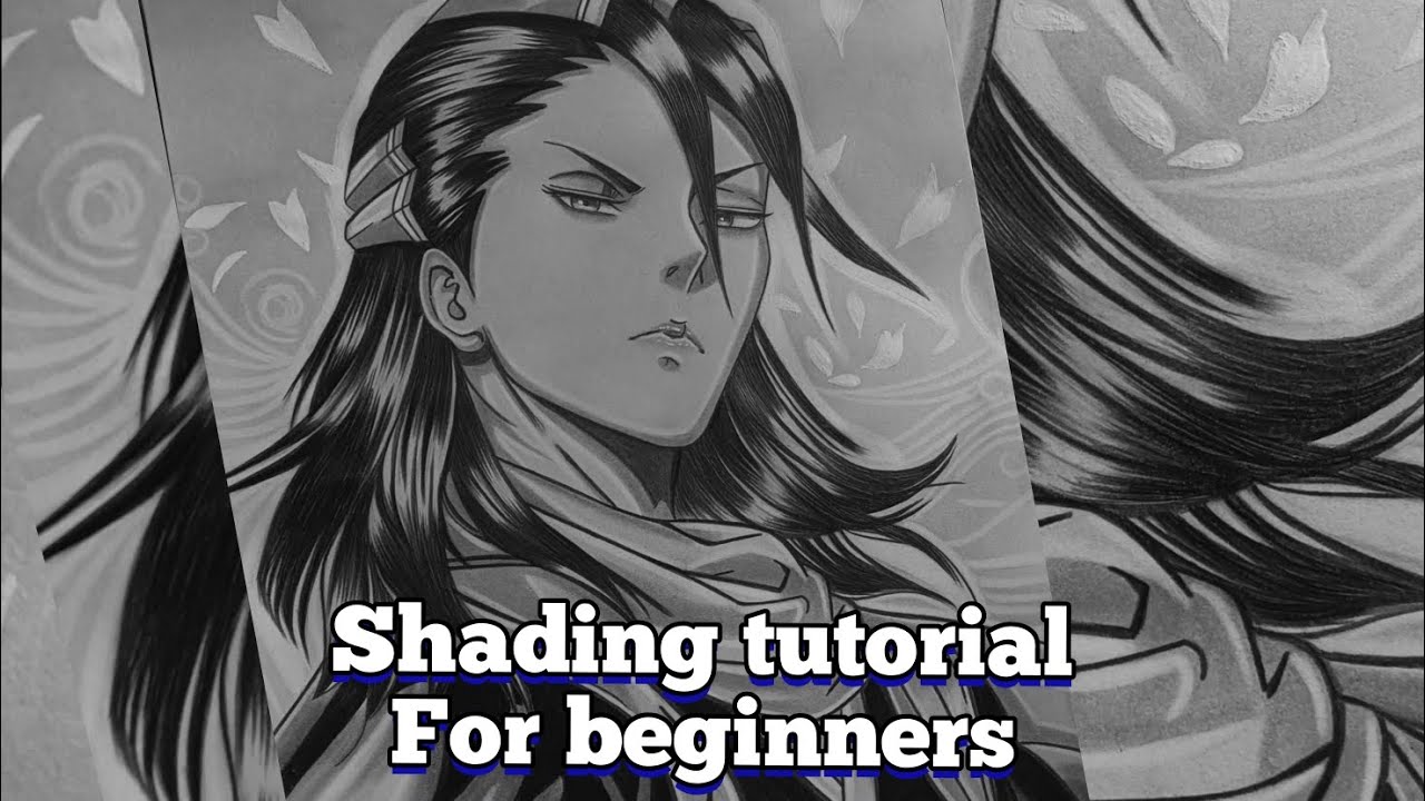 Drawing byakuya from bleach | shading tutorial/process - YouTube