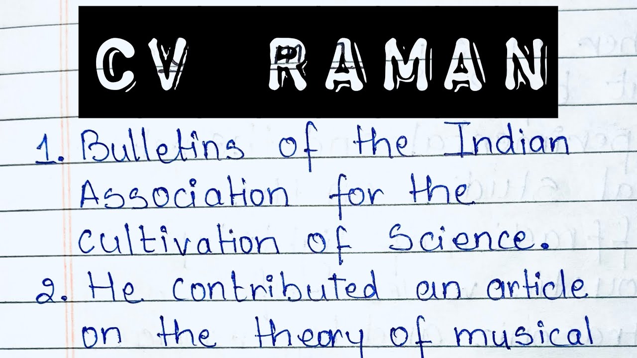 10 Lines on C.V Raman || Essay on C.V Raman || Learning Path || - YouTube