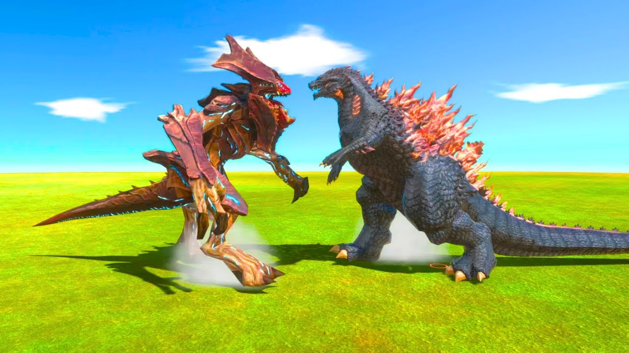 Godzilla VS Raijin Battle | ARBS | Animal revolt battle simulator - YouTube