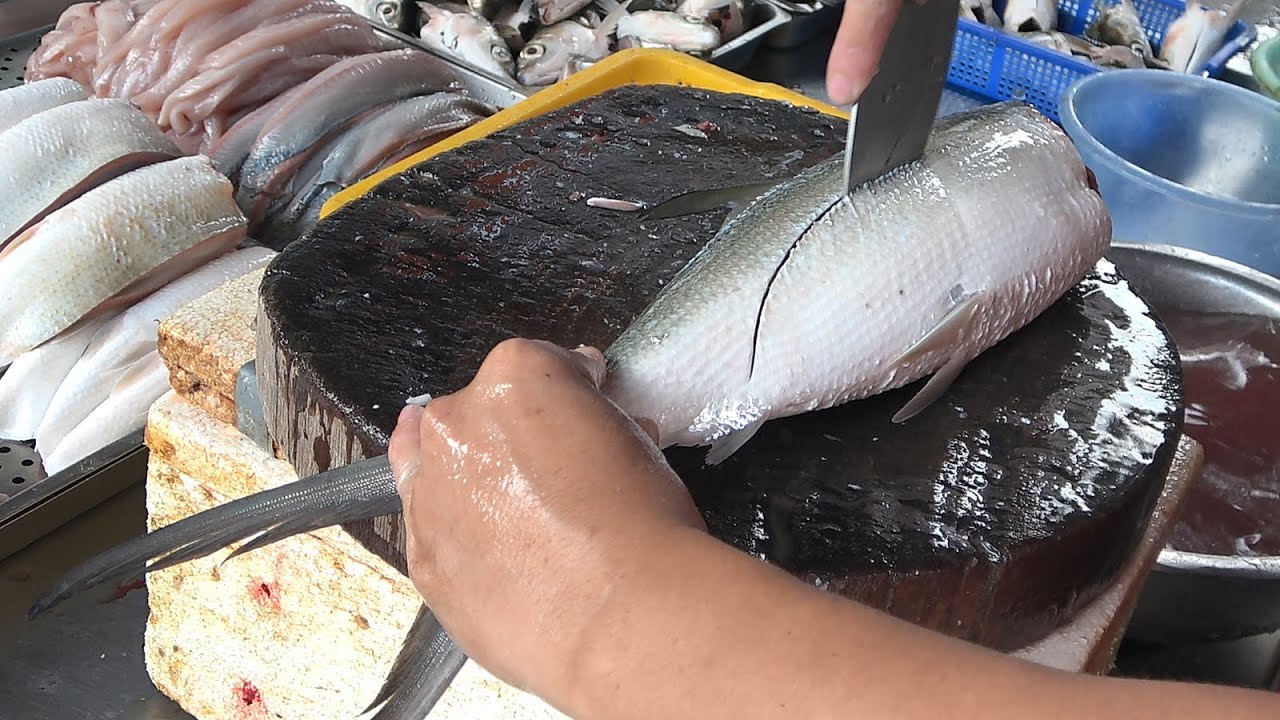 Amazing Super Fast Precise Fish Cutting Skills -Taiwan Seafood Milkfish ...