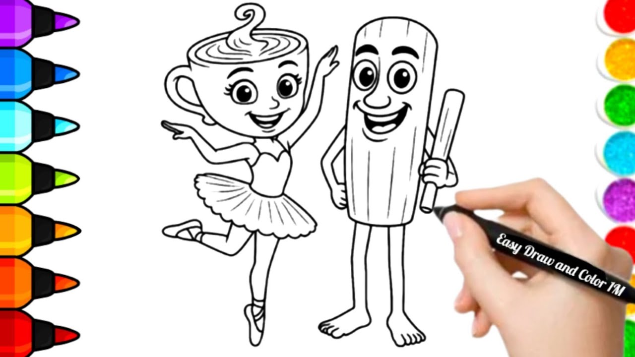 How to draw Ballerina Cappuccina and Tung Tung Tung Sahur| easy drawing ...