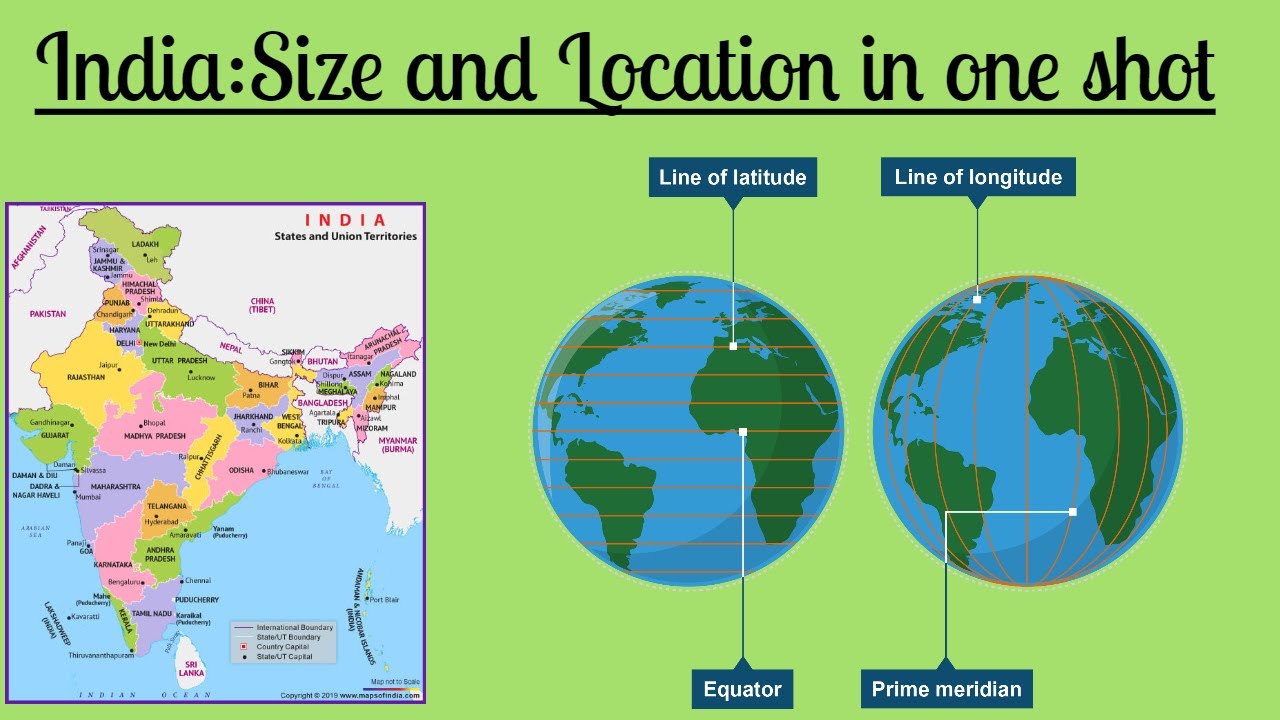 India Size and Location (CBSE class 9) in one shot - YouTube