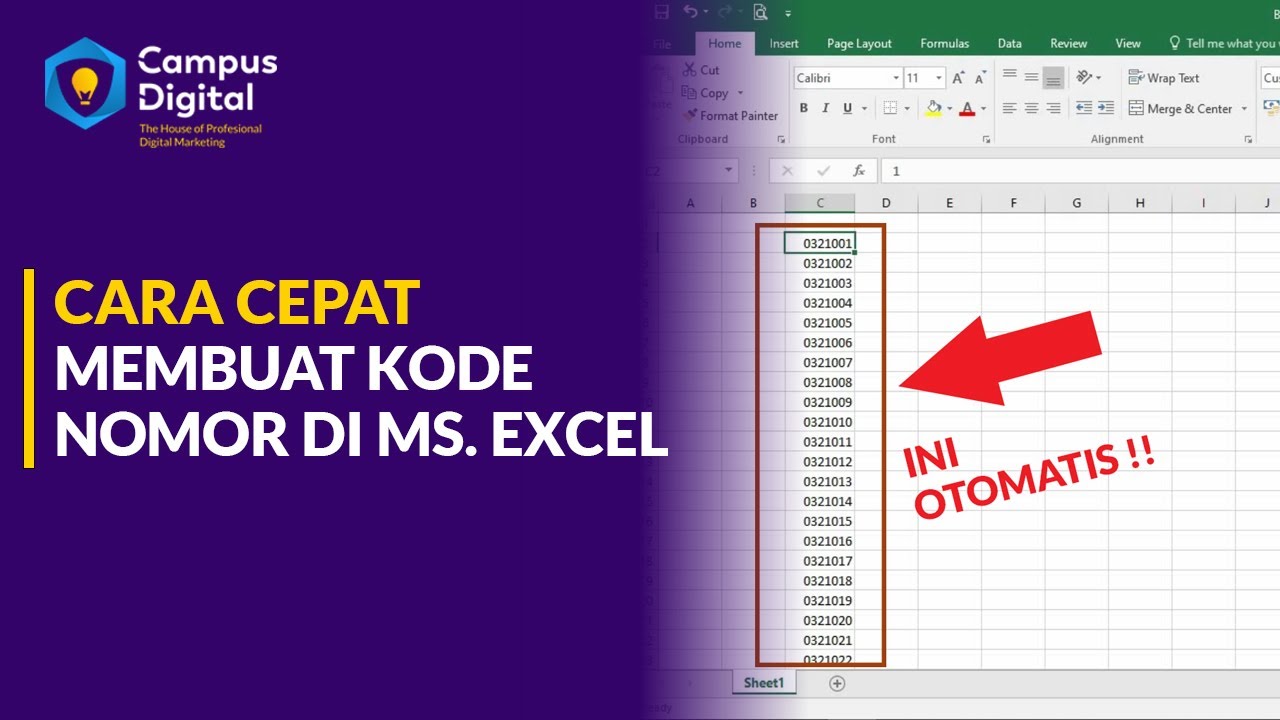 MS.EXCEL TIPS 3 | MEMBUAT KODE NOMOR/ NOMOR JURNAL DENGAN CEPAT DI MS ...