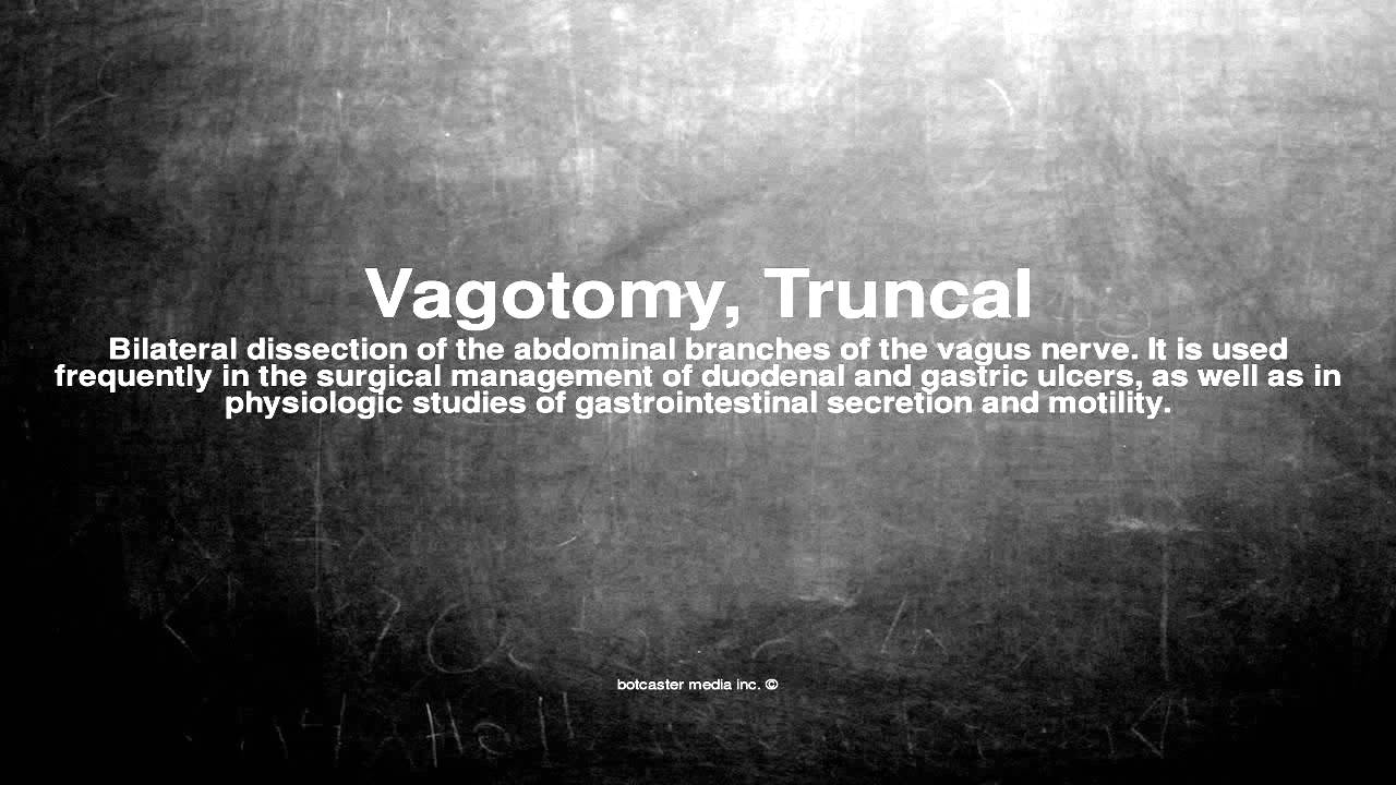 Medical vocabulary: What does Vagotomy, Truncal mean - YouTube