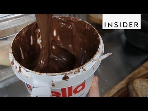 Nutella Toast and Colorful Coffee