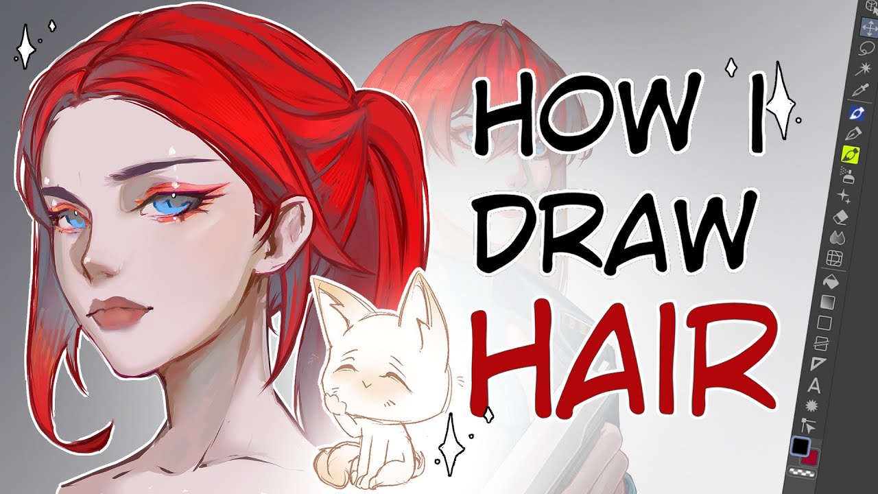 How to Draw & Color HAIR| tutorial | [Clip Studio Paint]♡ - YouTube