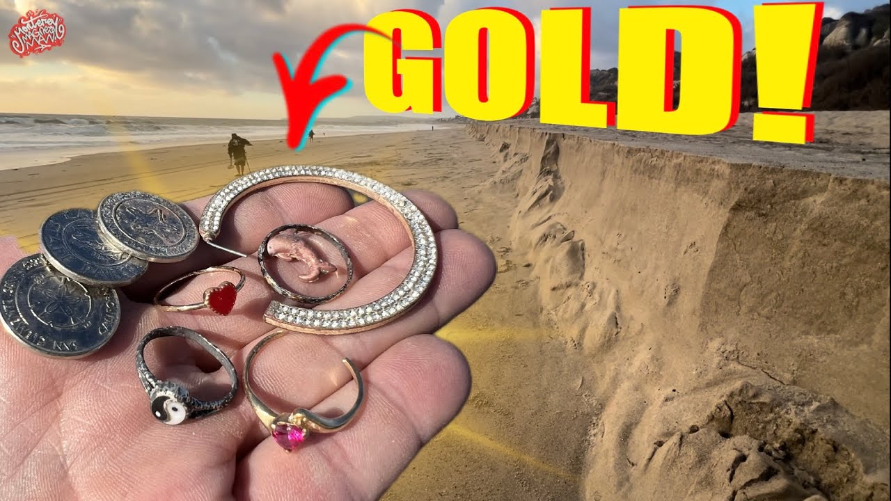We ALL Found GOLD After KING TIDES Stripped This Beach!! - YouTube