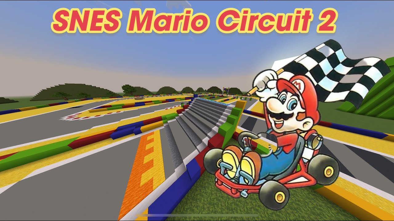 SNES Mario Circuit 2-Mario Kart In Minecraft - YouTube