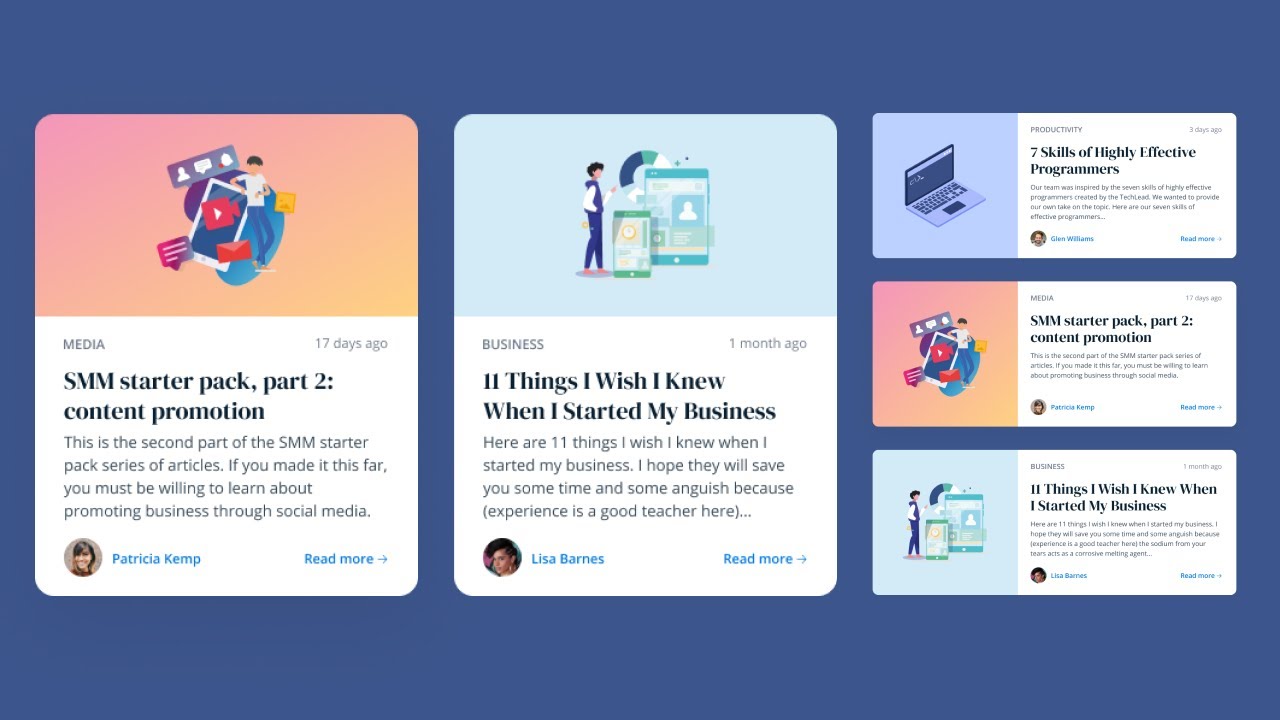 Responsive Card Blog Templates with HTML CSS - YouTube