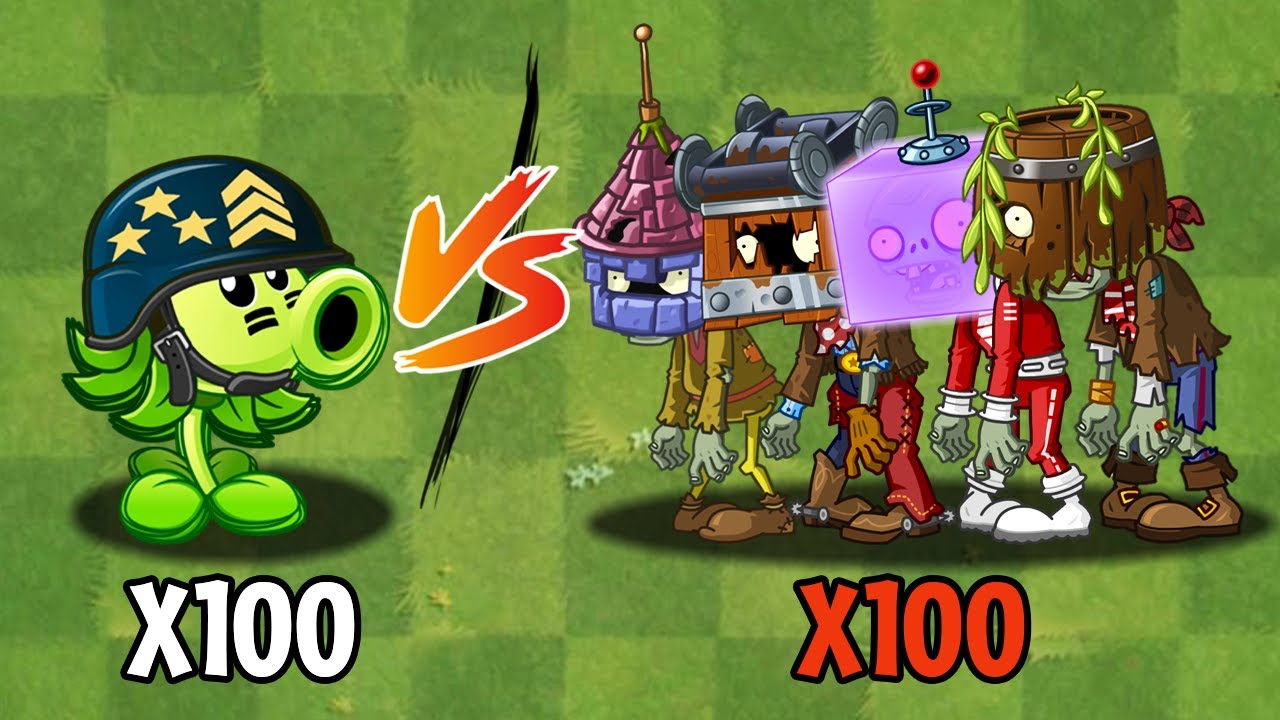 PVZ 2 Challenge - 100 Plants Max Level Vs 100 Zombies Level 5 Custom ...