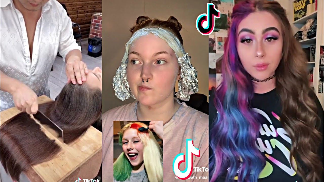 Tiktok Hair Color Dye and hair transformation 🔥 #haircolordye - YouTube