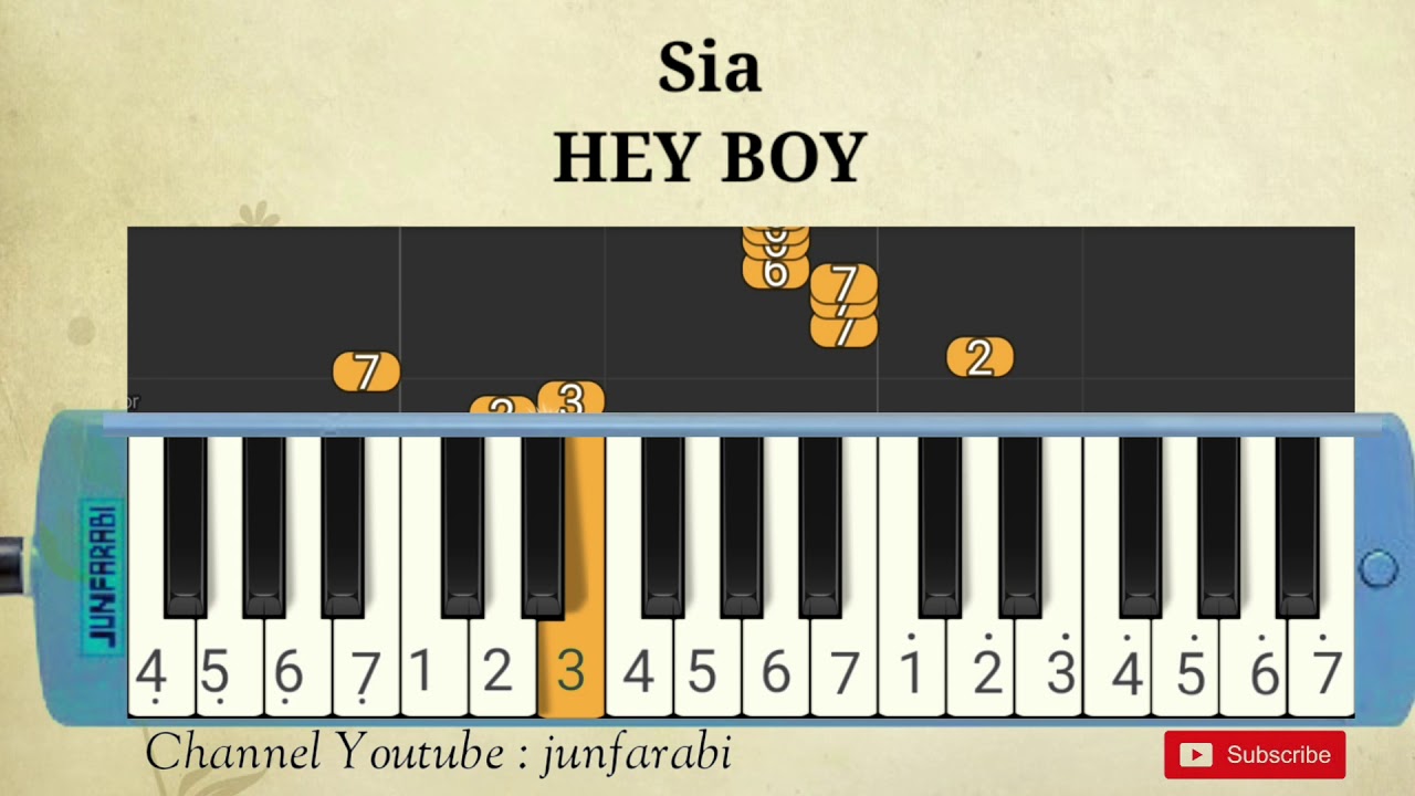 Sia - HEY BOY - easy pianica - YouTube