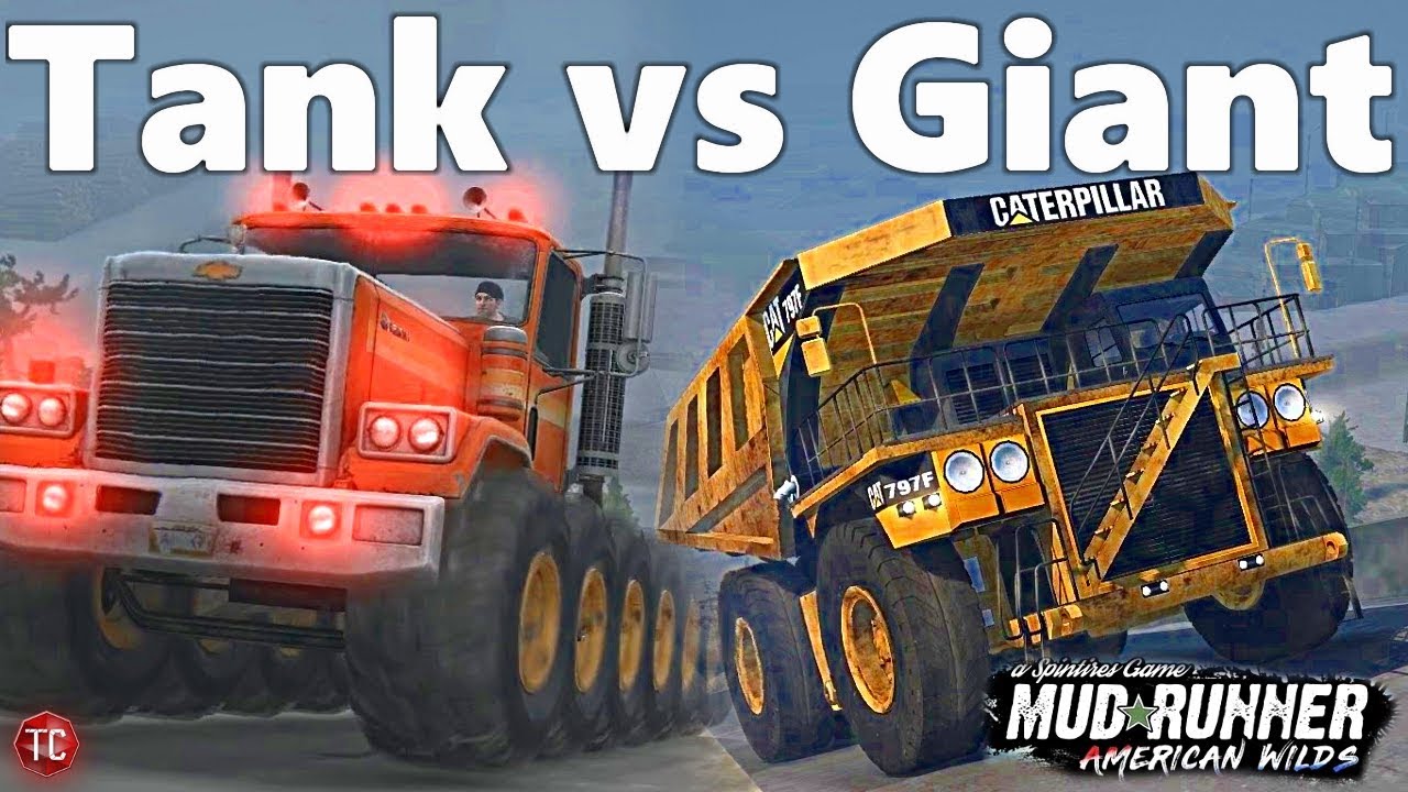 SpinTires MudRunner: TANK TRUCKS vs GIANT DUMP TRUCK - YouTube
