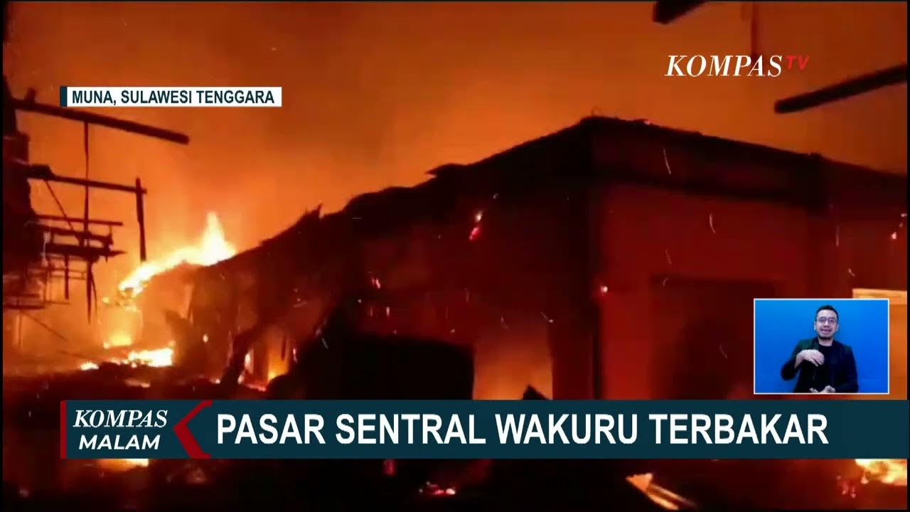 Kebakaran Pasar Sentral Wakuku, Api Berkobar Hebat - YouTube