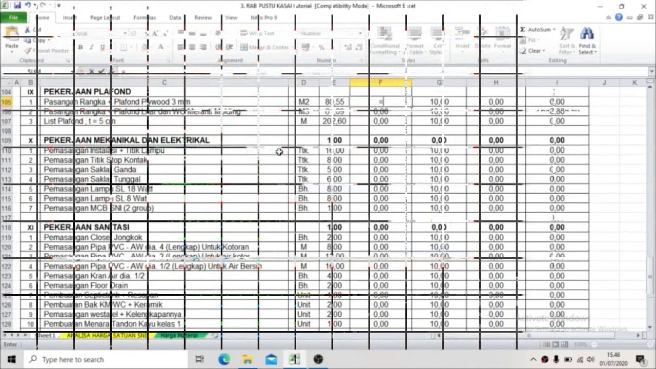 Tutorial Buat RAB Rencana Anggaran Biaya Untuk Proyek Part 2 - YouTube