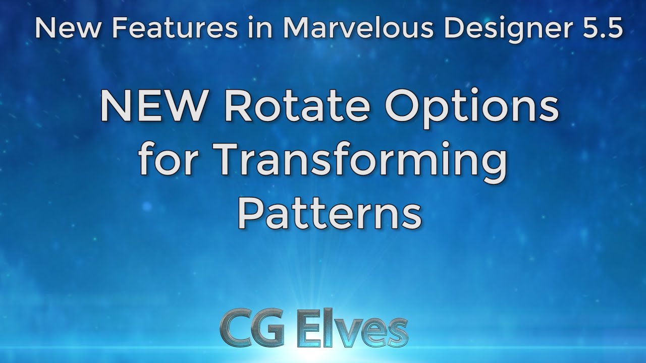 Marvelous Designer 5.5 Tutorial: New Rotate Pattern Features - YouTube