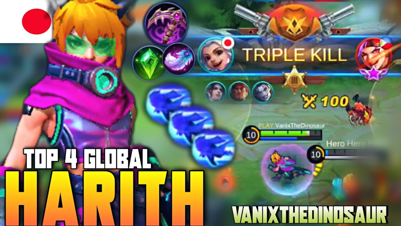 UNLI DASH, CAN'T CATCH ME! | Top Global HARITH Ranked Gameplay BEST BUILD By VanixTheDinosaur ...