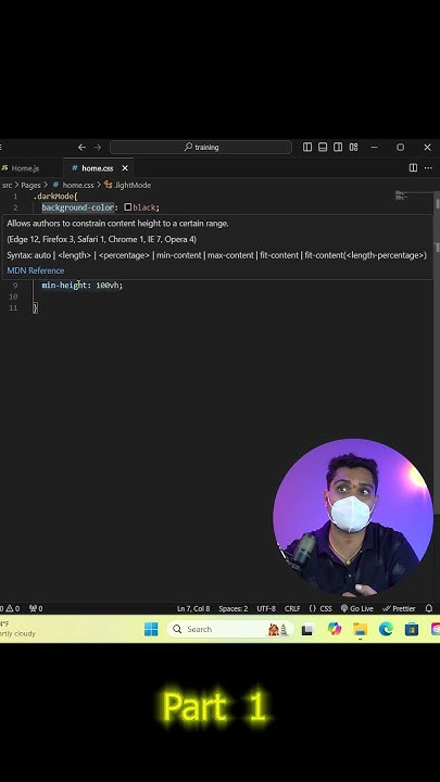 Part 1 : How to Implement Dark & Light Mode Toggle in React? - YouTube