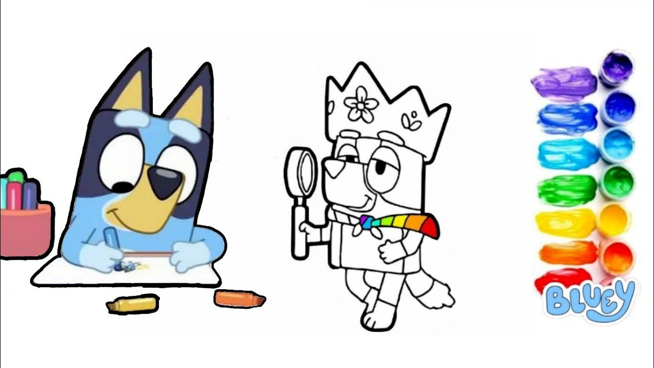Bluey Royal Costume Adventure 👑 | Bluey Cartoon Drawing Tale - YouTube