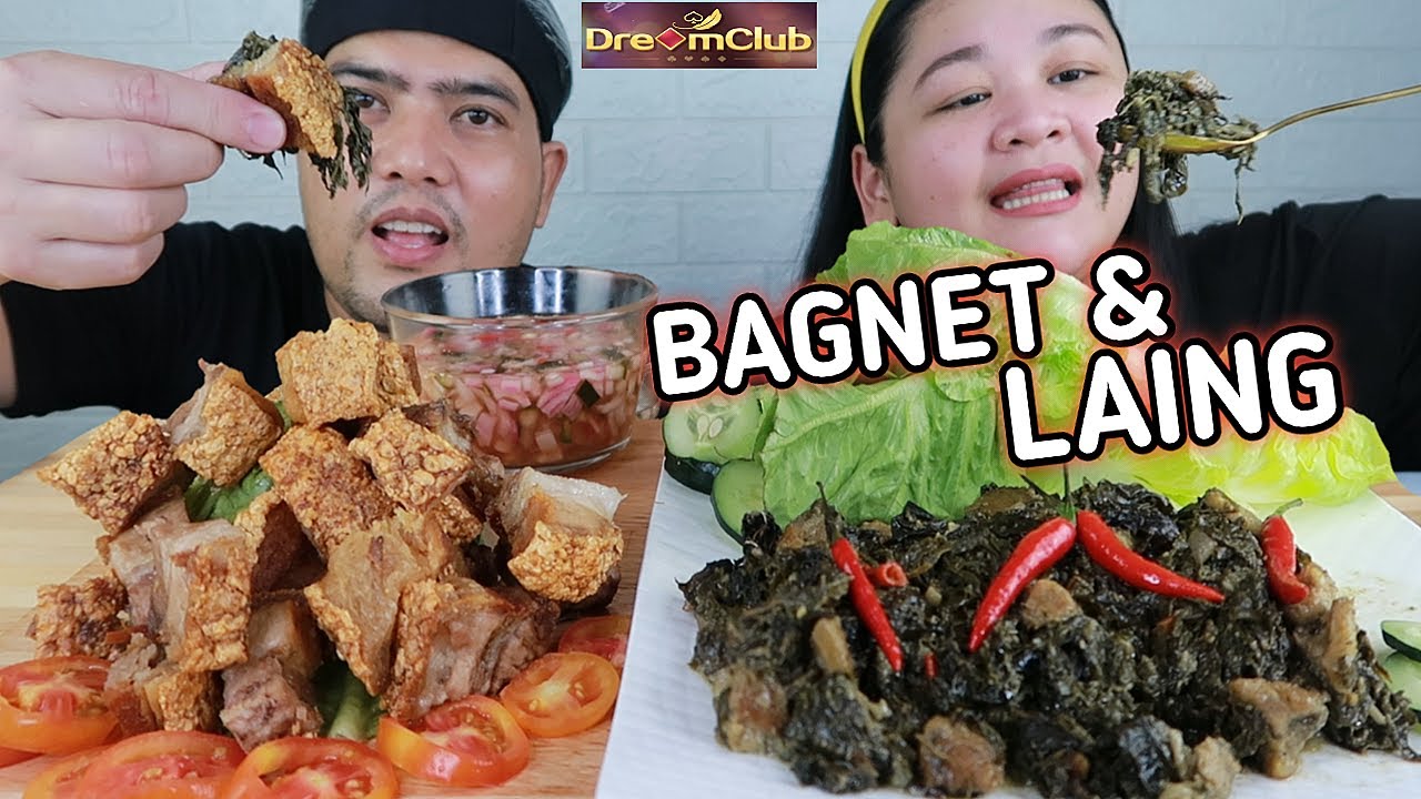 CRISPY BAGNET + SPICY LAING | PUTOK BATOK FILIPINO FOOD | MUKBANG ...