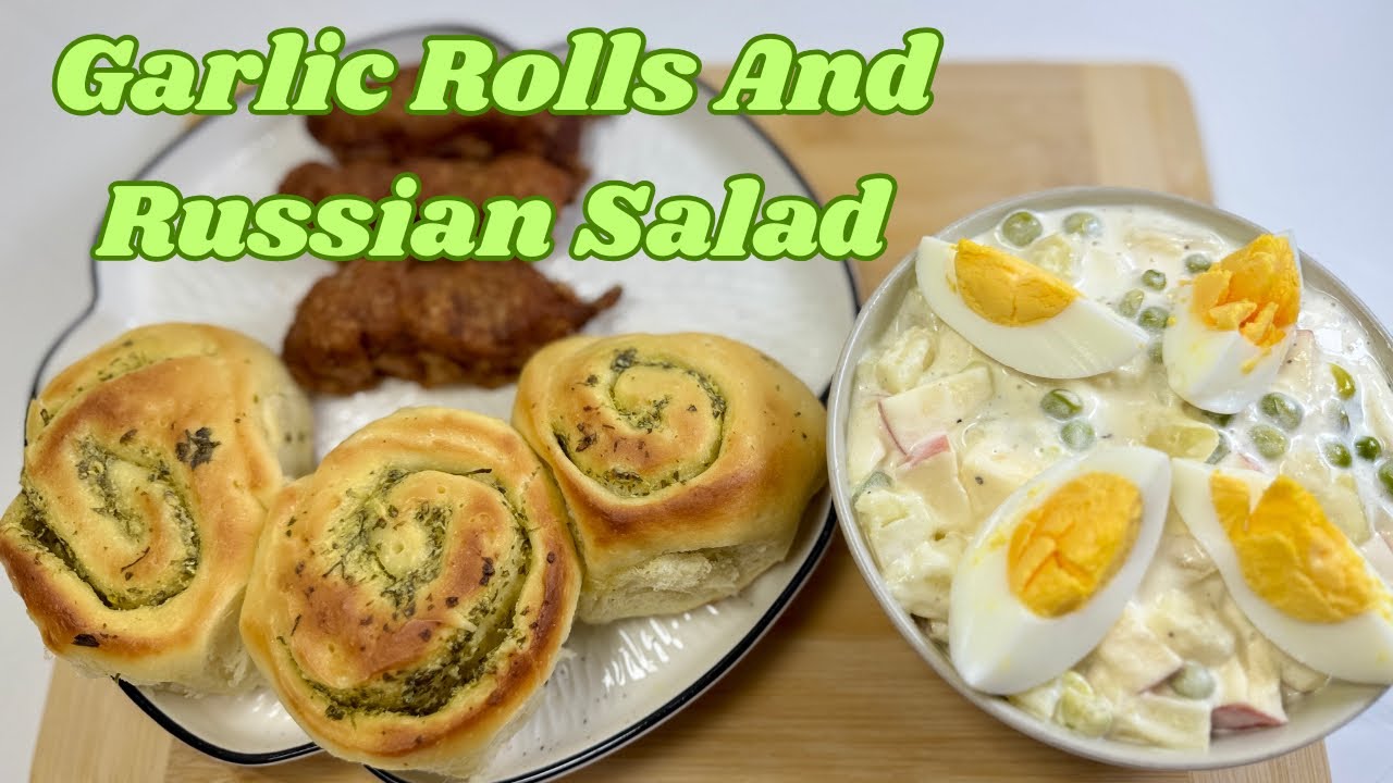 Garlic Rolls Recipe | Russian Salad Recipe | Garlic Bread With A Twist ...