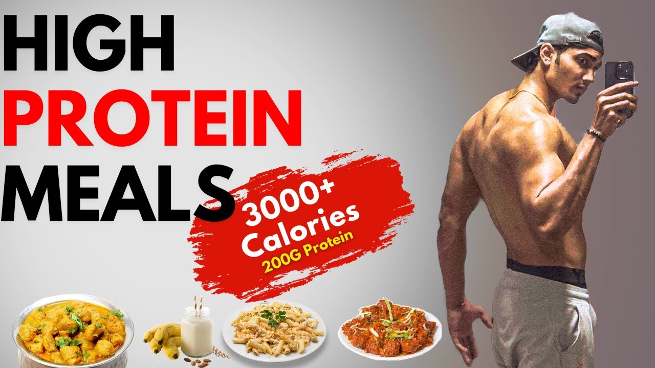 High Protein Meals For Bulking | 3000+ Calories | 200G protein - YouTube