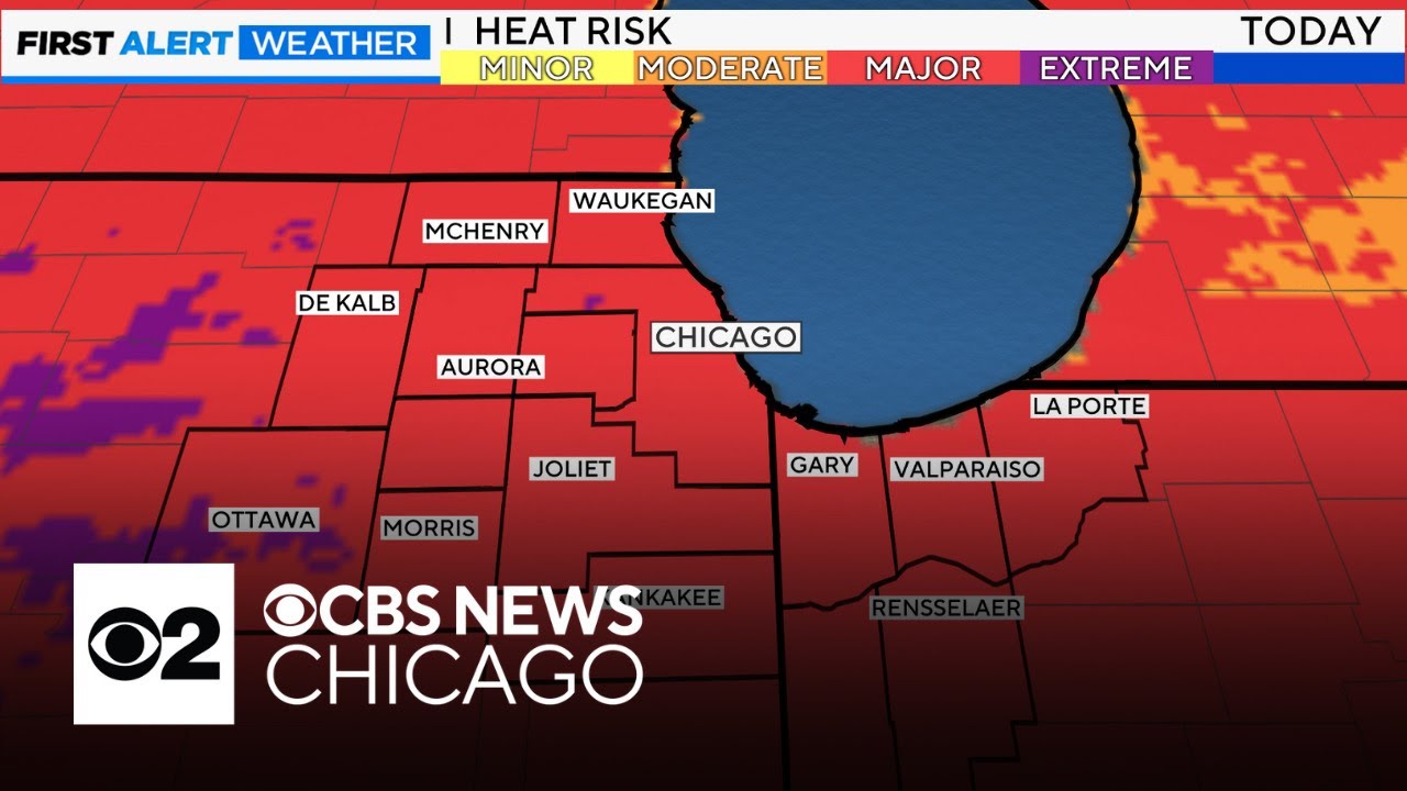 Record-breaking heat Monday in Chicago - YouTube