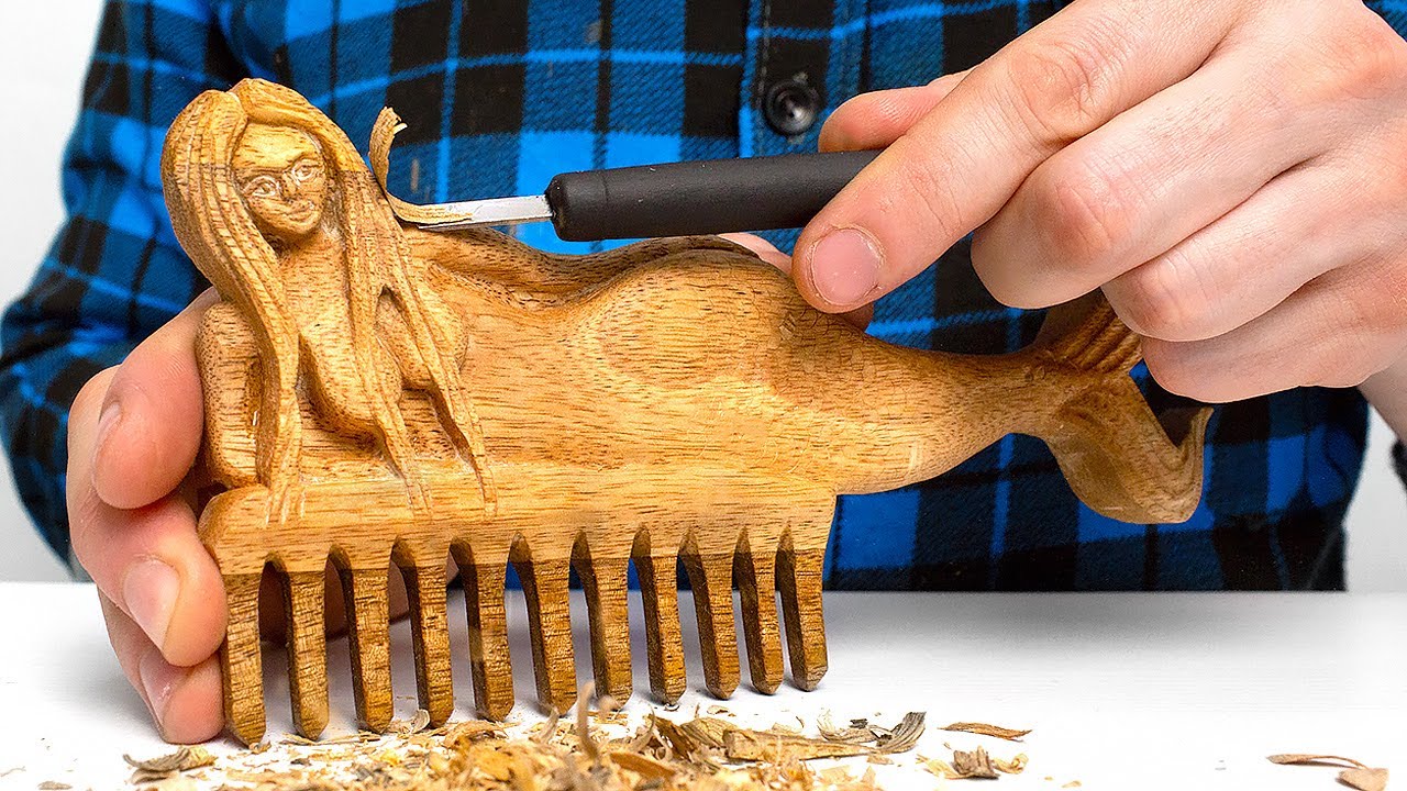 Making Homemade Wooden Hair Comb - YouTube