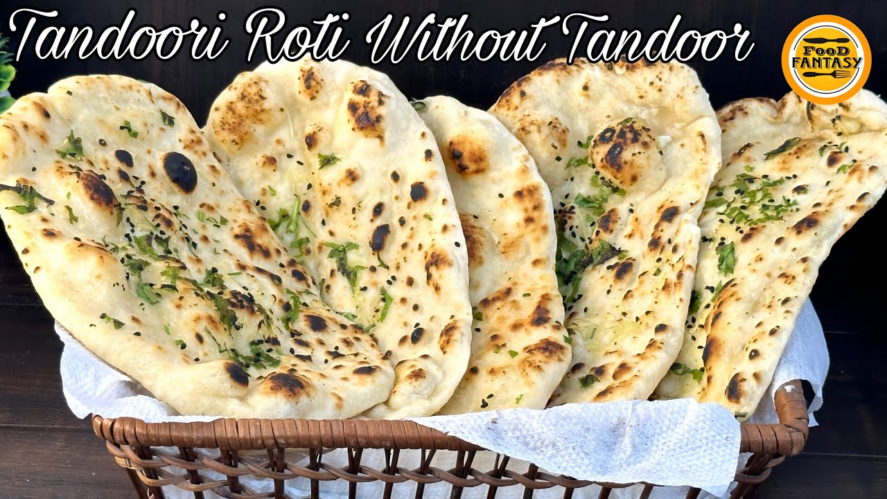 Restaurant Style Tandoori Roti on Tawa | Garlic Butter Naan Recipe on ...