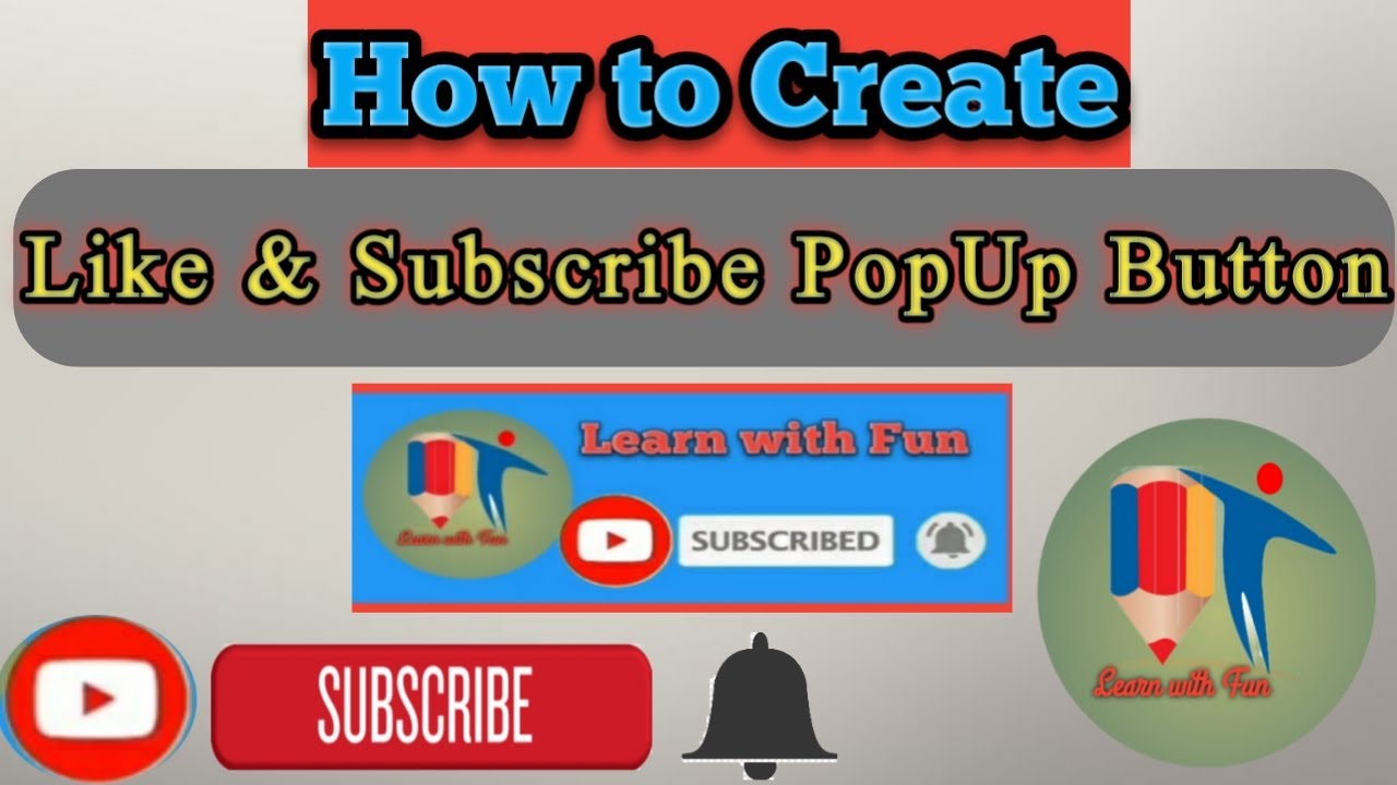 How to Create Like & Subscribe Button for YouTube Videos | Pop Up ...