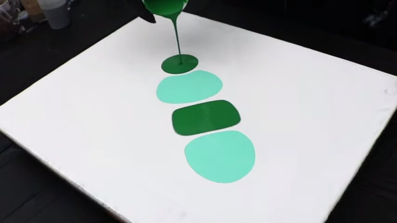 Acrylic Pour | Puddle Pouring with a Swipe | Fluid Art #pourpainting# ...