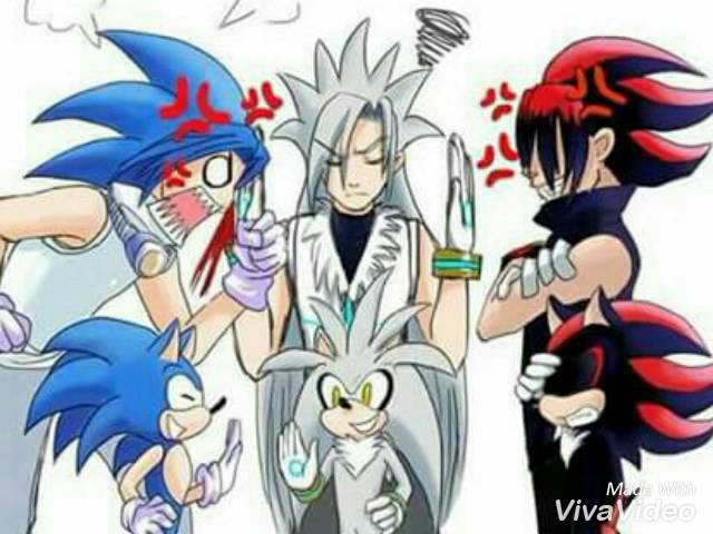Human Sonic And Shadow And Silver