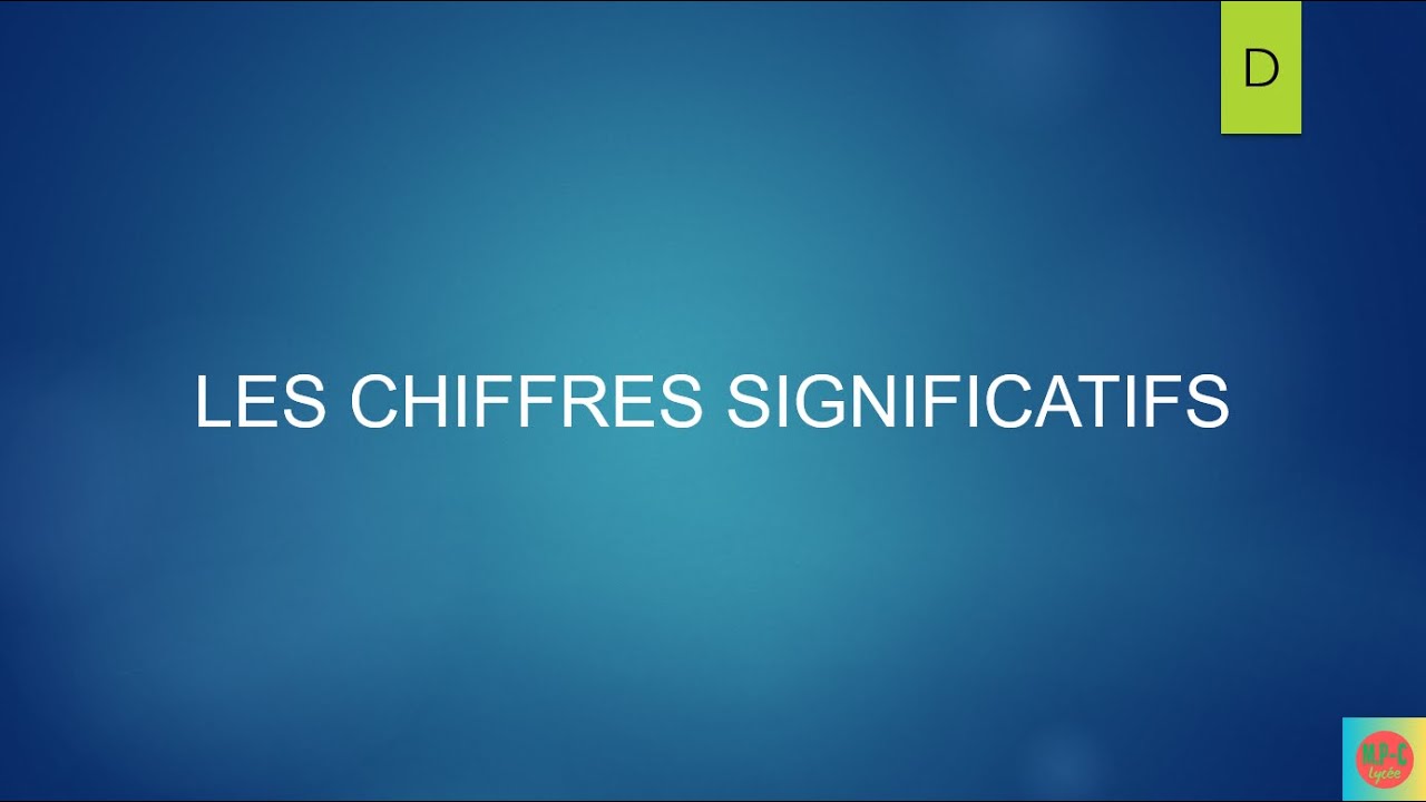 Que sont les chiffres significatifs? Comment les utiliser? - YouTube