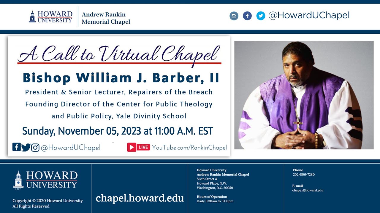 Bishop William J. Barber II | Andrew Rankin Memorial Chapel | Howard University - YouTube
