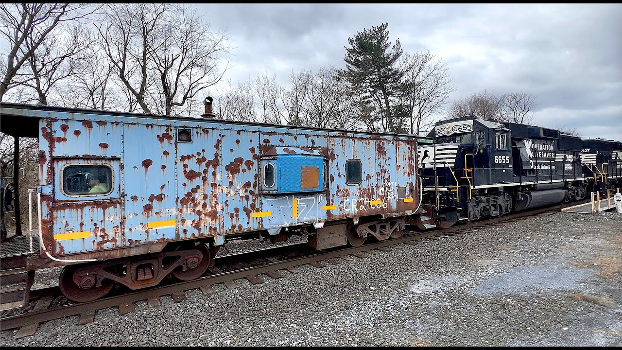 Caboose! Norfolk Southern Operation Lifesaver NS 6655, GP59E, RP-M4C Road Slug, Train Horn - YouTube