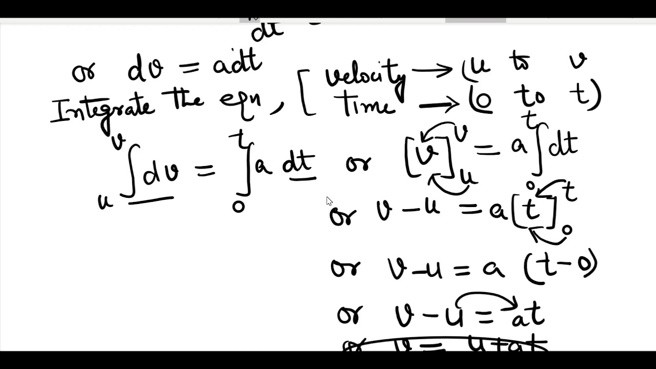 #11th class17|Physics| Chapter 3 |Derivation of equations of Motion ...