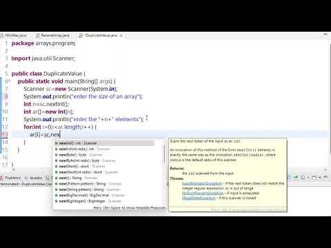Java program to find the duplicate values of an array of integer values - YouTube
