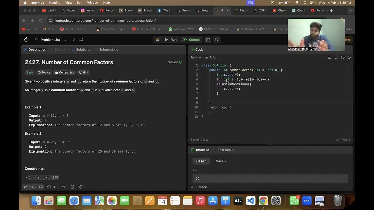 Exploring LeetCode Problem 2427: Number of Common Factors - YouTube
