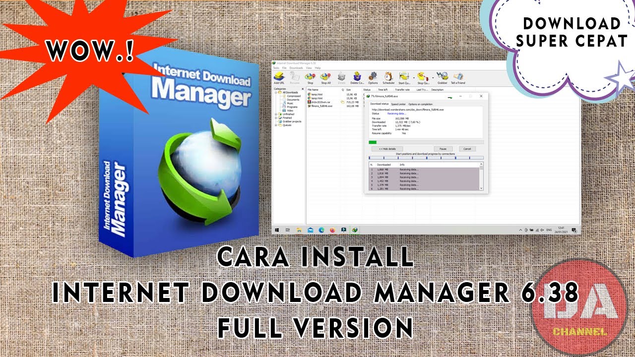 CARA INSTALL INTERNET DOWNLOAD MANAGER FULL VERSION - YouTube