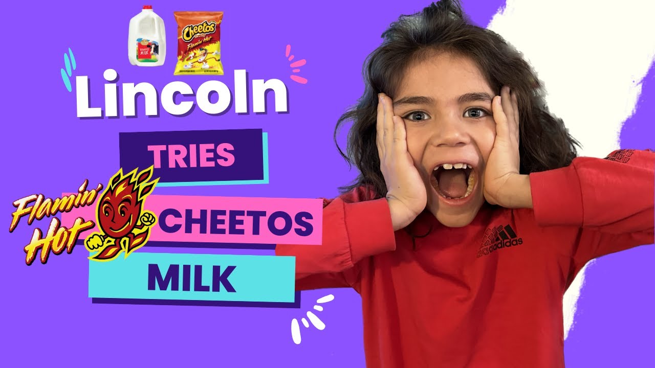 Lincoln tries Flaming Hot Cheetos and milk! - YouTube