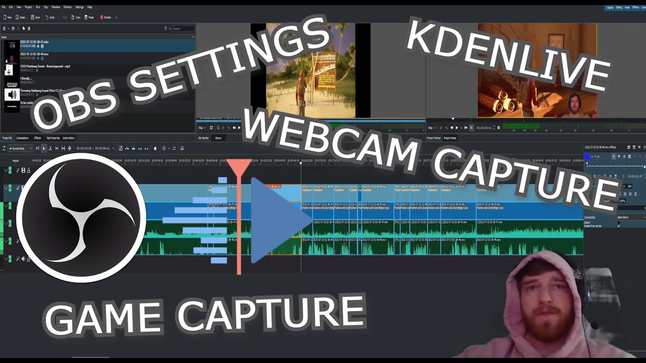 COMPLETE VIDEO EDITING GUIDE - OBS Settings, Kdenlive, Webcam, Game ...