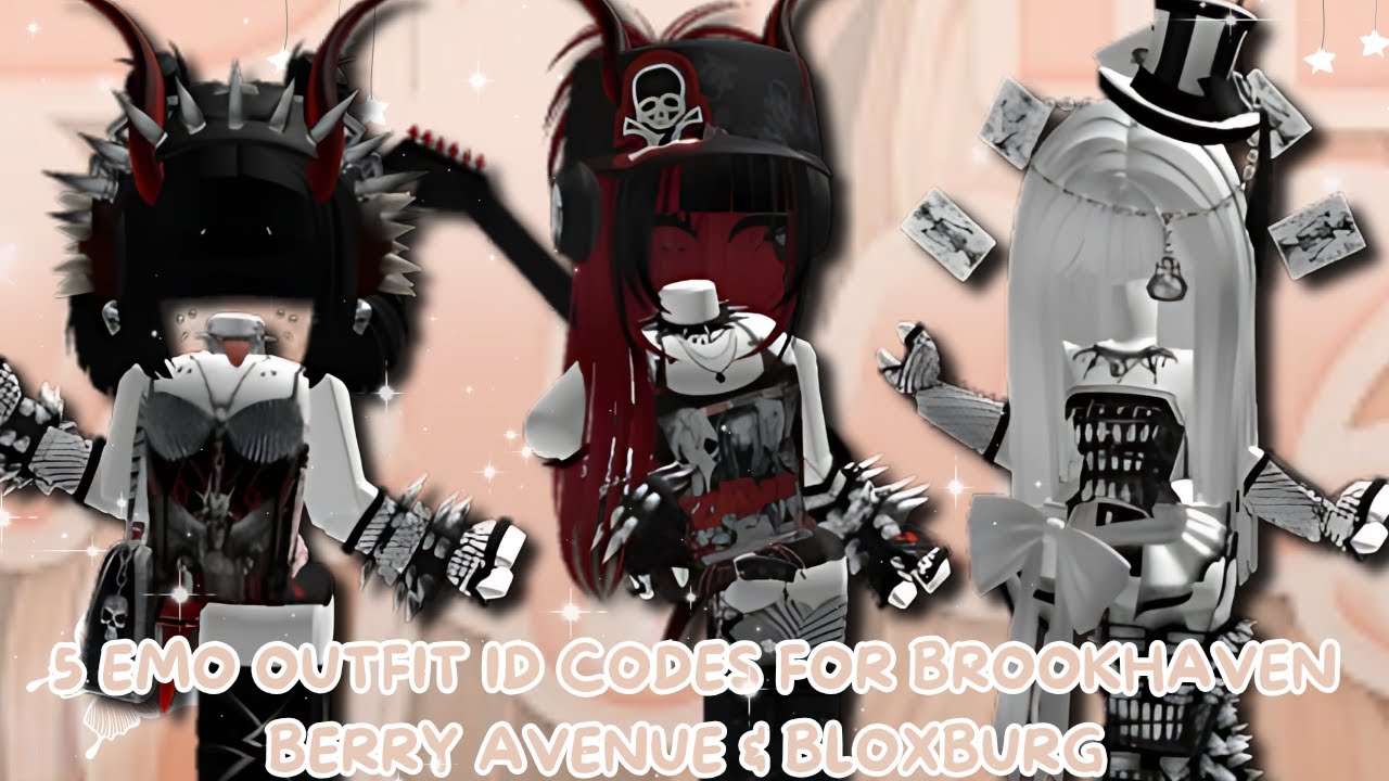 5 EMO OUTFIT ID CODES FOR BROOKHAVEN BERRY AVENUE & BLOXBURG 🖤 ️ - YouTube