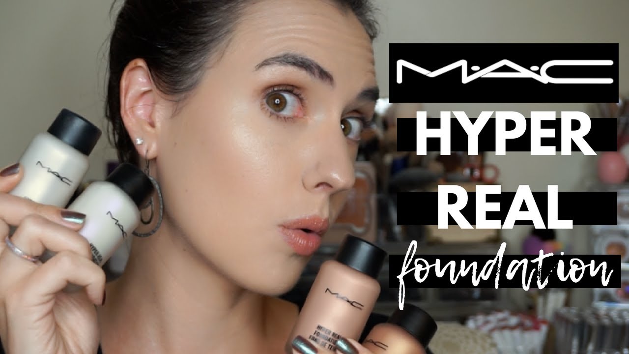MAC Hyper Real Foundation | Swatches of ALL 4 Shades + Demo - YouTube