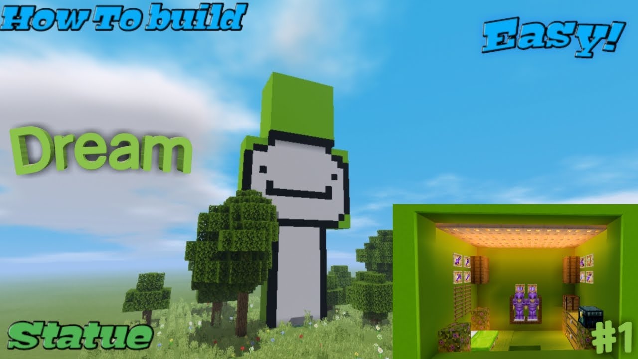 Minecraft | How to build a easy Dreams statue | PuFfEr BeE - YouTube